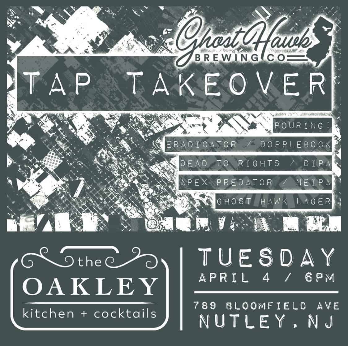 Ghost Hawk Tap Takeover at The Oakley Kitchen | NJCB | Your resource ...