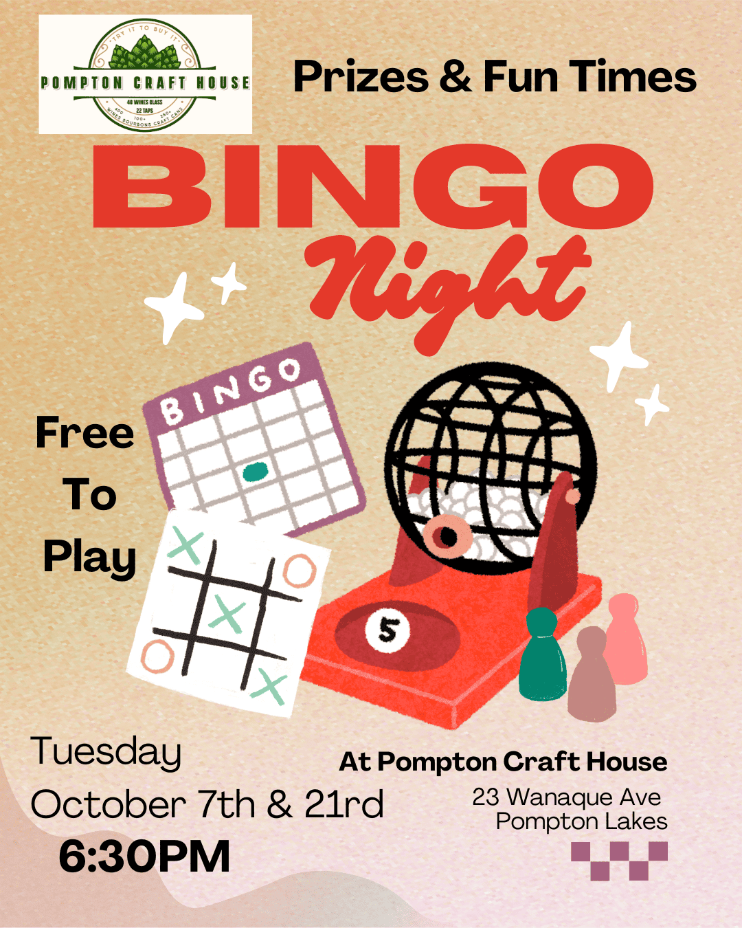 🎉 Bingo Night with Friends! 🎉 at Pompton Craft House | NJCB | Your ...